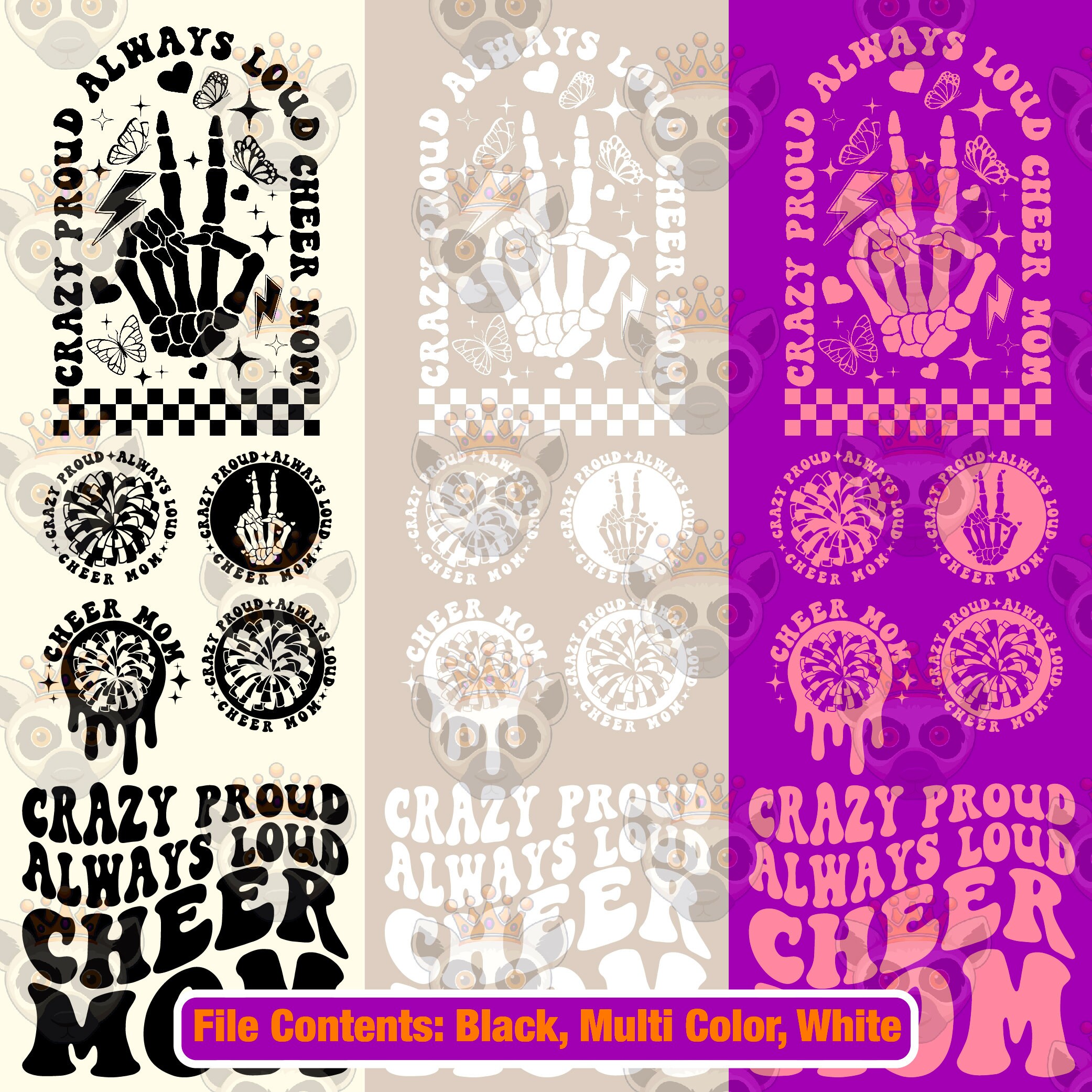 Crazy Proud Always Loud Cheer Mom Svg, Cheer Mom Svg, Cheerleading Svg ...