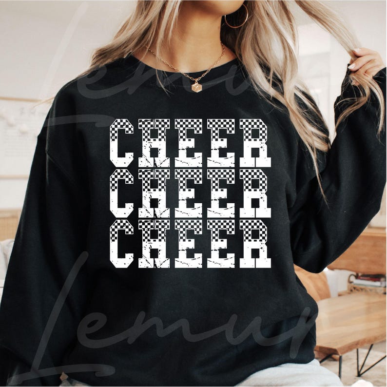 Checkerboard Cheer Png Svg, Cheer Digital Download, Bold Graphic Svg ...