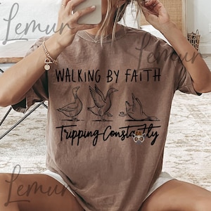 Tripping Goose SVG PNG, Walking by Faith Humor Design, Tripping ...