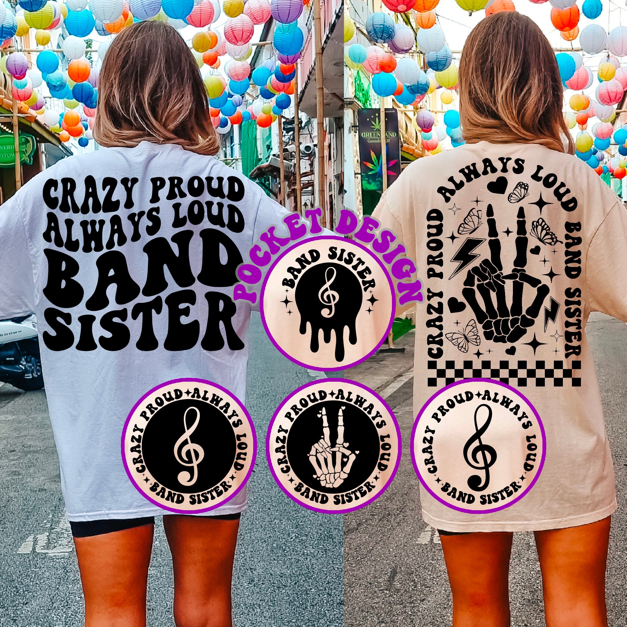 Crazy Proud Always Loud Band Sister Svg, Treble Clef Svg, Band Sister ...