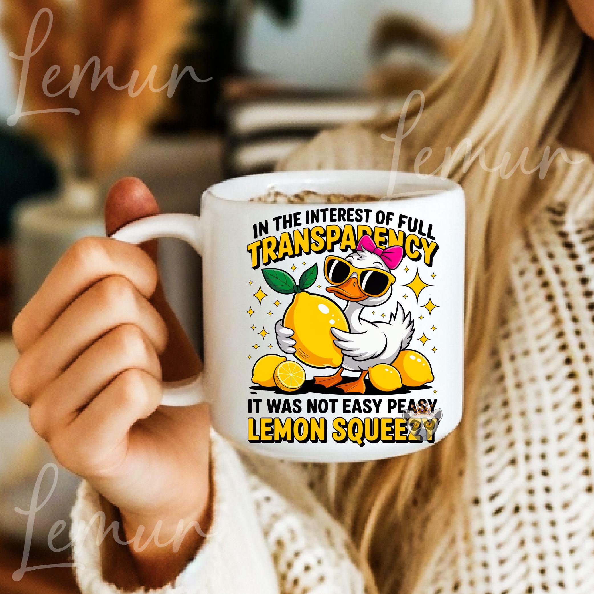 Transparency Duck PNG, Funny Lemon Squeezy Quote Sublimation Design ...