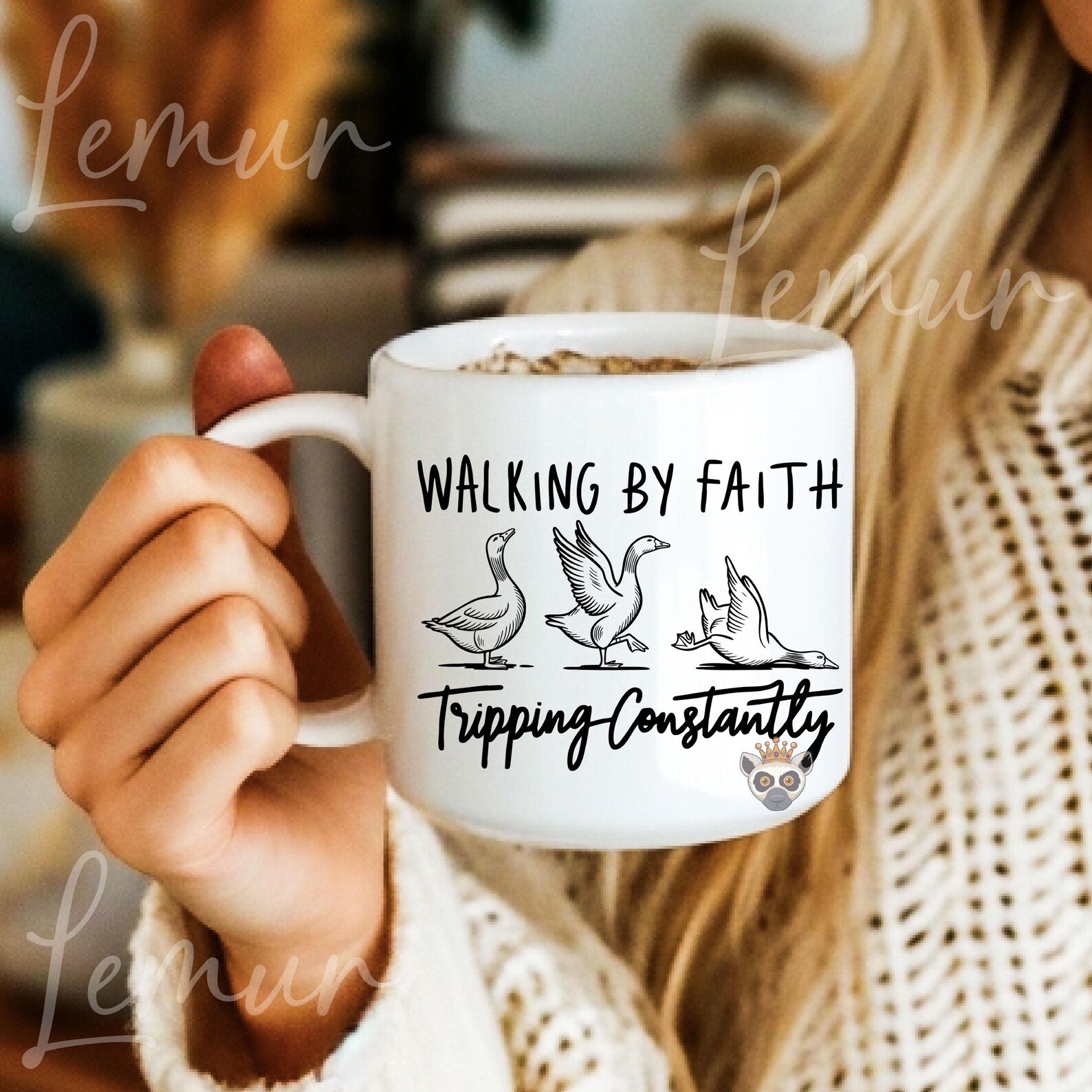 Tripping Goose SVG PNG, Walking by Faith Humor Design, Tripping ...