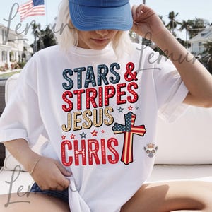 Stars and Stripes Jesus Christ PNG, Patriotic Christian Sublimation ...