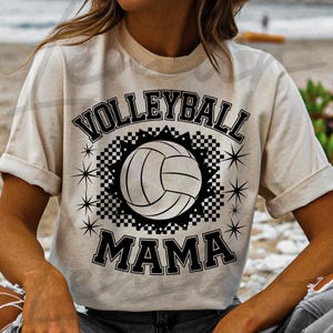 Checkered Volleyball Mama PNG Svg, Checker Volleyball Digital Design ...