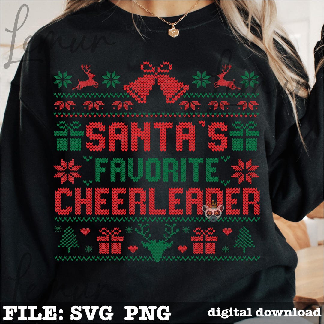 Christmas Cheerleader SVG PNG, Santa's Favorite Cheerleader, Holiday ...