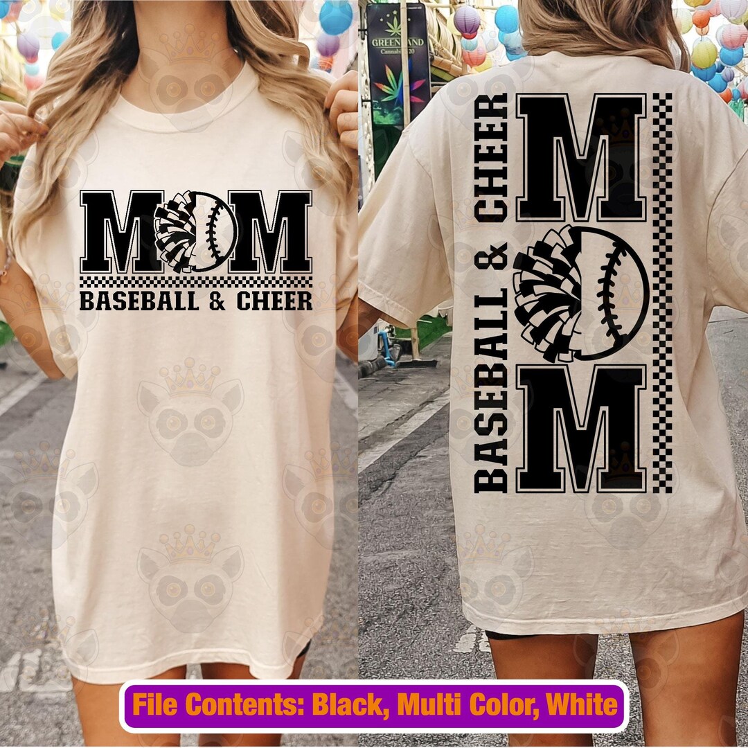 Baseball and Cheer Mom Svg Png, Baseball Mom, Baseball Svg, Baseball ...