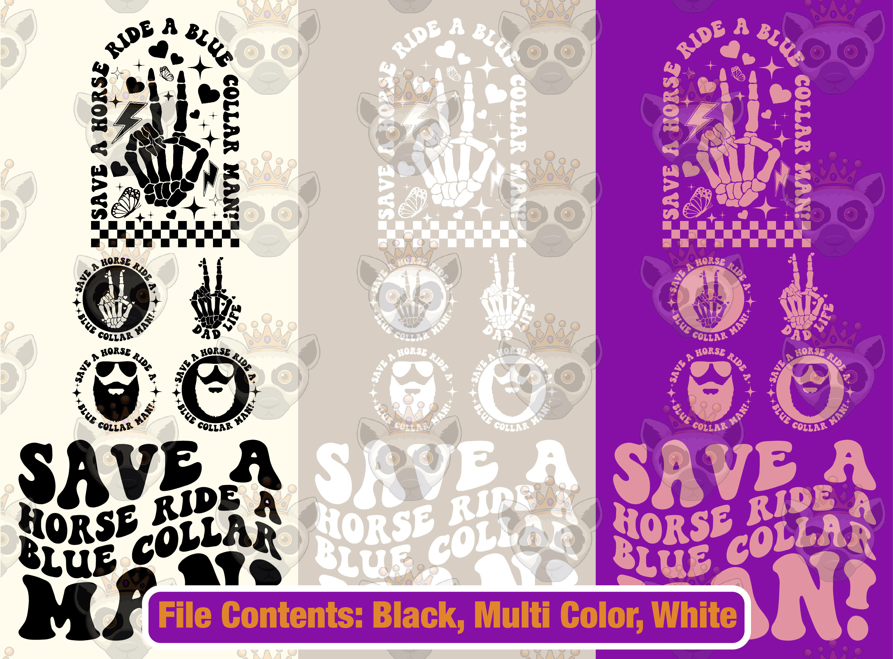 Save A Horse Ride A Blue Collar Man! Svg, Blue Collar Svg, Bearded Man ...