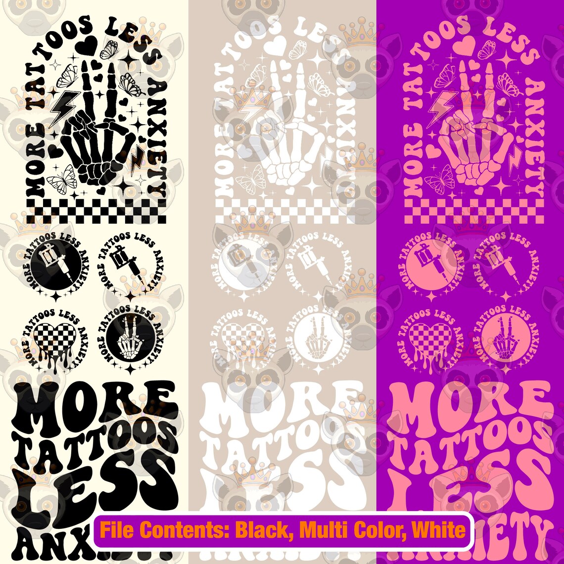 More Tattoos Less Anxiety Svg Png, Tattoo Svg, Funny Quote Svg, Adult ...