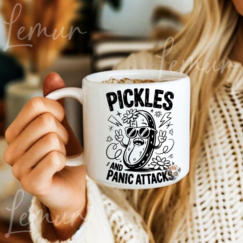 Pickles and Panic Attacks SVG PNG, Funny Pickle With Sunglasses Design ...