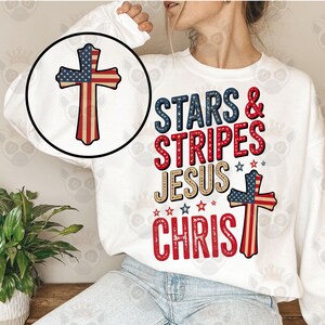 Stars and Stripes Jesus Christ PNG, Patriotic Christian Sublimation ...