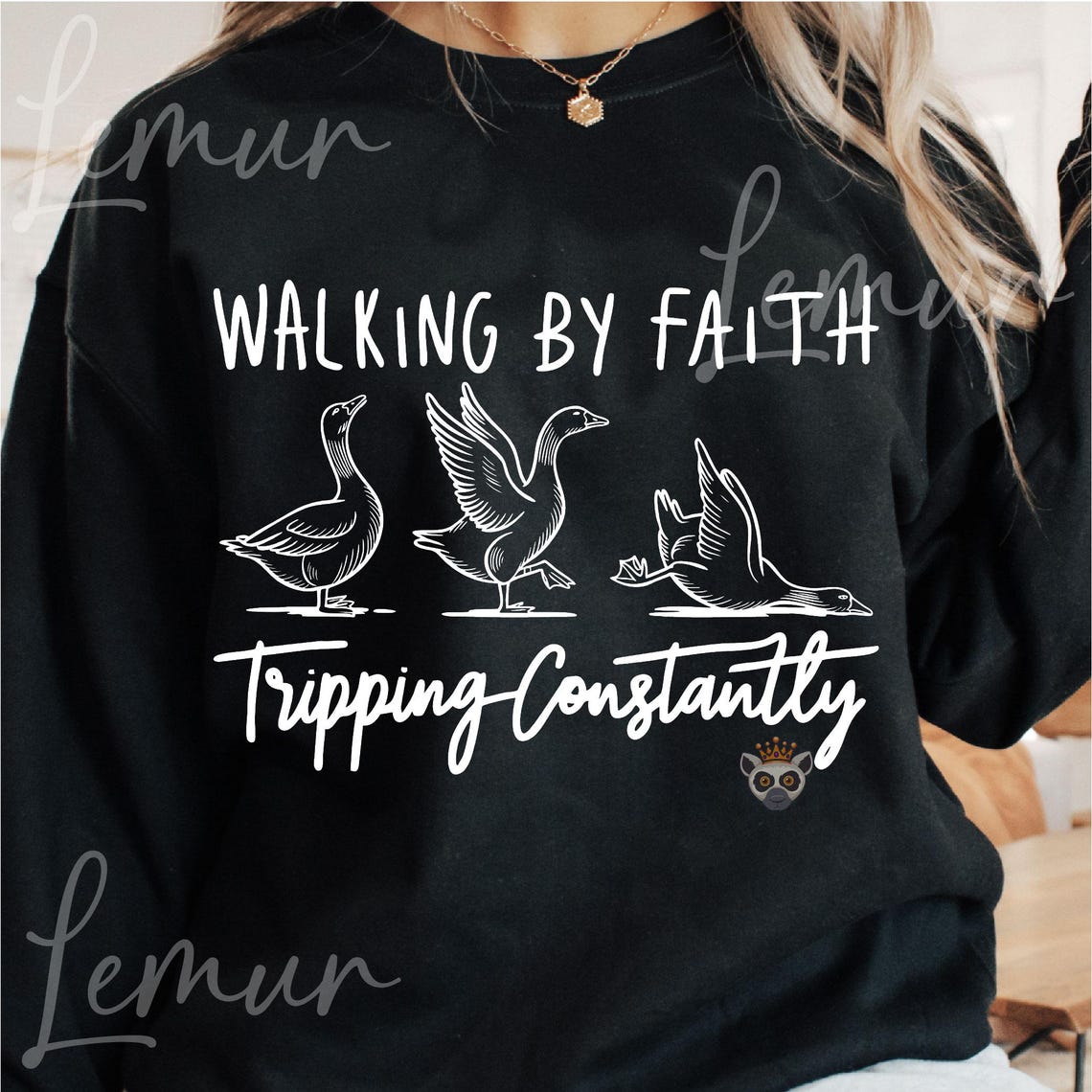 Tripping Goose SVG PNG, Walking by Faith Humor Design, Tripping ...
