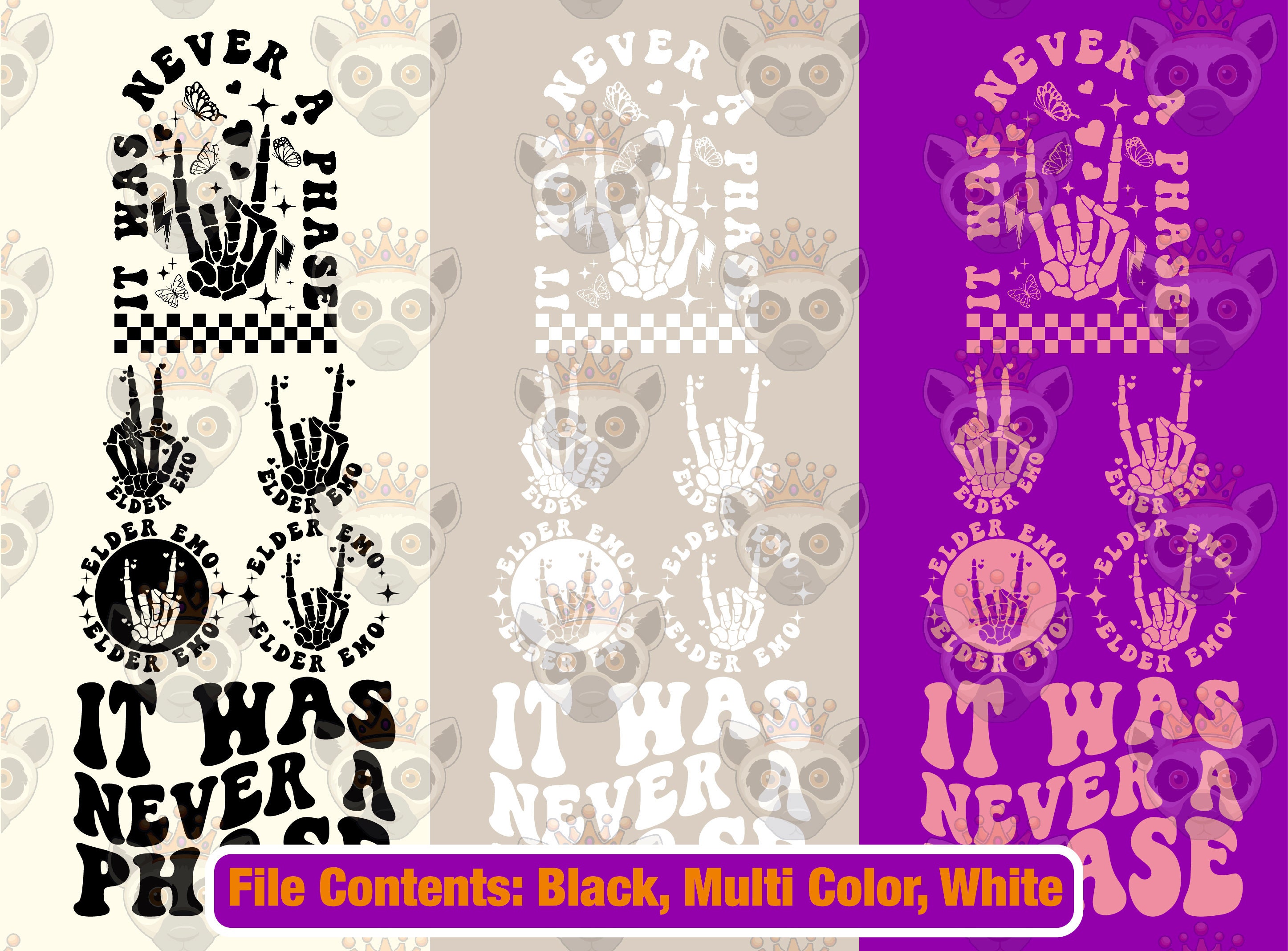 Elder Emo Svg, It Was Never A Phase Svg Png Dxf, Elder Emo Gift, Emo ...