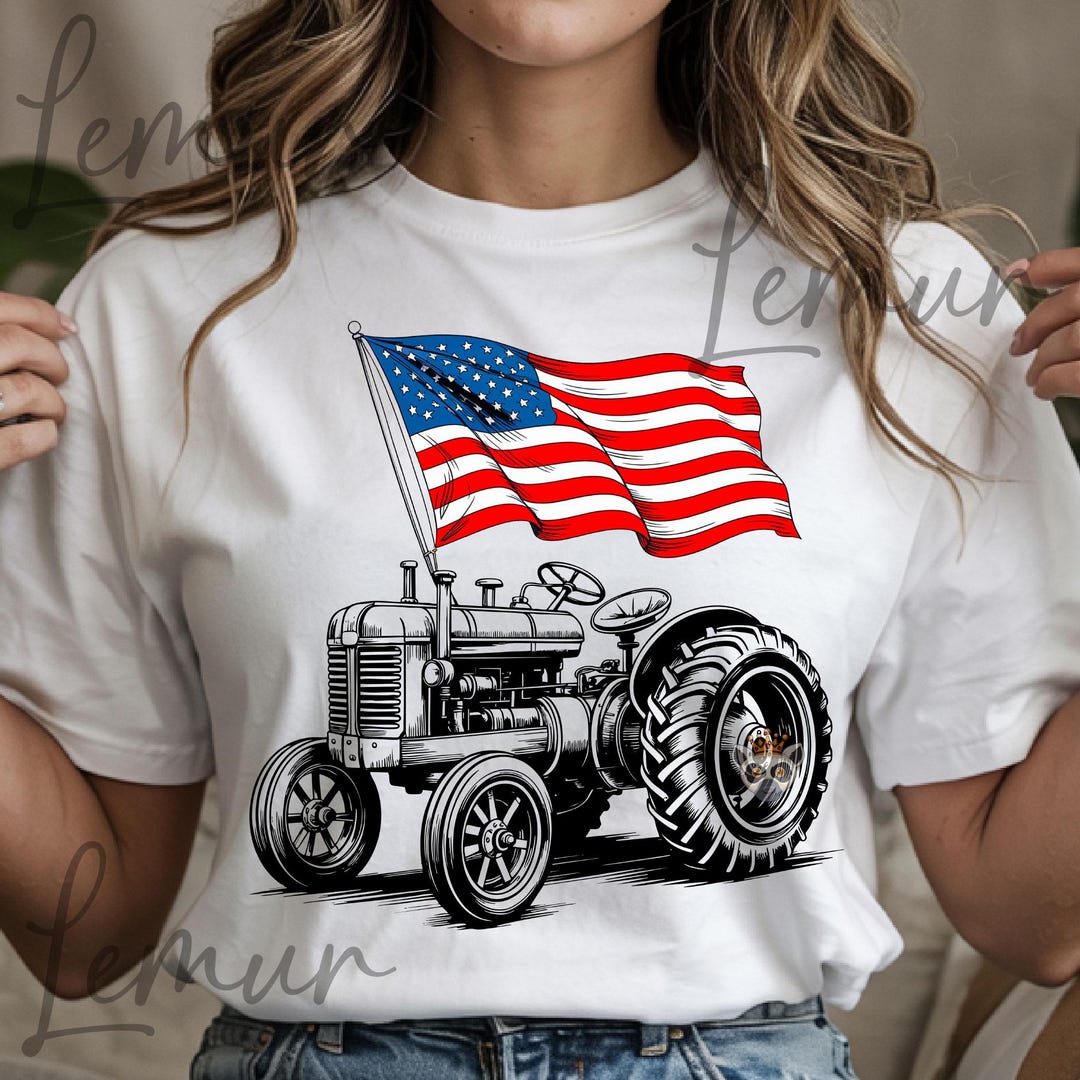Patriotic Tractor PNG, Vintage Tractor Png, Patriotic 4th of July ...