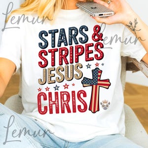 Stars and Stripes Jesus Christ PNG, Patriotic Christian Sublimation ...