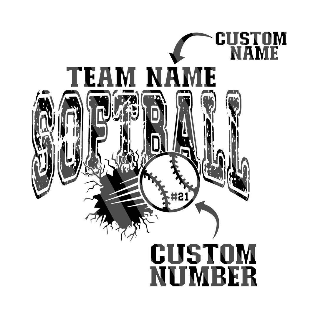 Custom Softball Png Svg, Custom Softball Name Svg, Custom Softball ...
