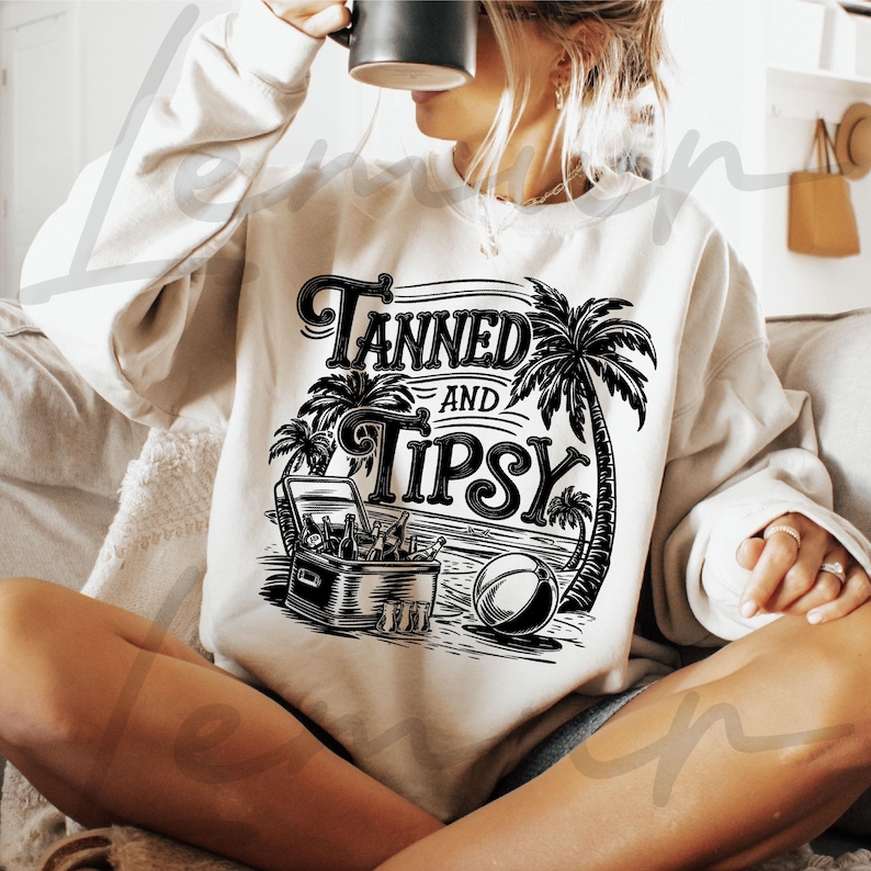 Tanned and Tipsy PNG Svg, River Please, Summer Svg, Tropical Beach Svg ...