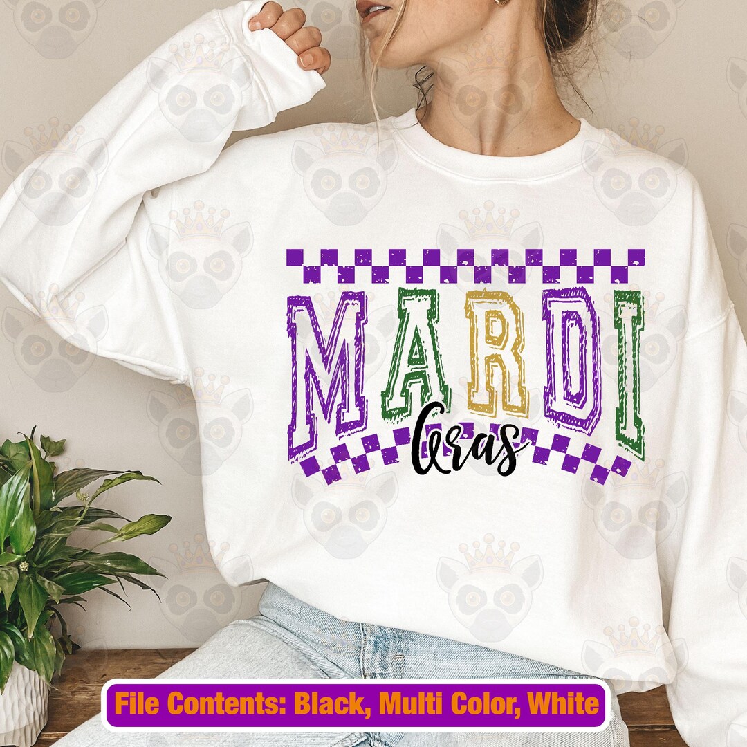 Checkered Mardi Gras Svg Png, Mardi Gras Svg, Mardi Gras Varsity Svg ...
