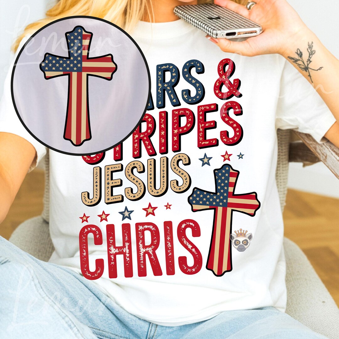 Stars and Stripes Jesus Christ PNG, Patriotic Christian Sublimation ...