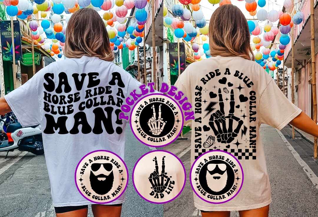 Save A Horse Ride A Blue Collar Man! Svg, Blue Collar Svg, Bearded Man ...