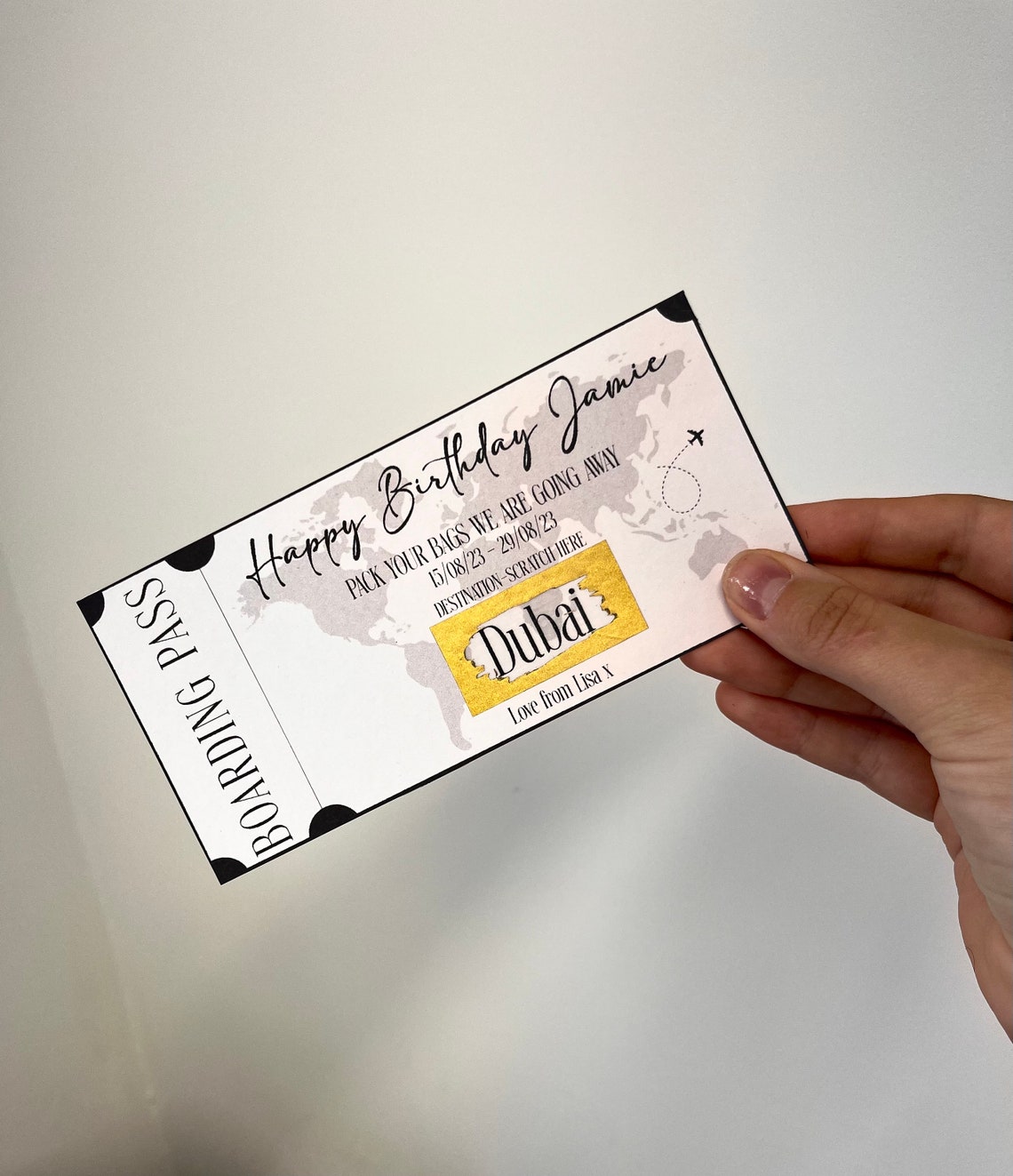 Personalised Boarding Pass Scratch Card - Etsy