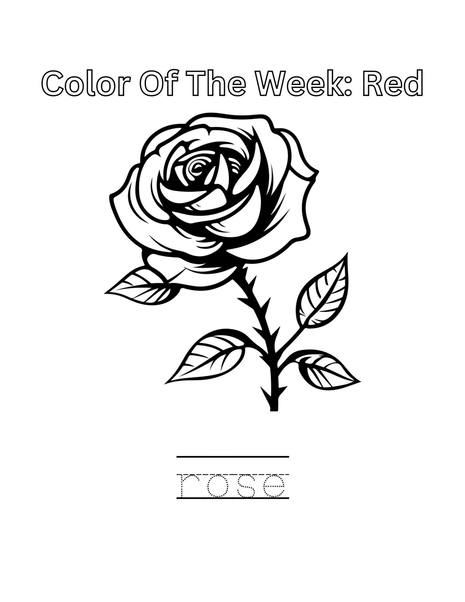 Color of the Week: Red (coloring and Activity Pages) - Etsy