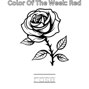 Color of the Week: Red (coloring and Activity Pages) - Etsy