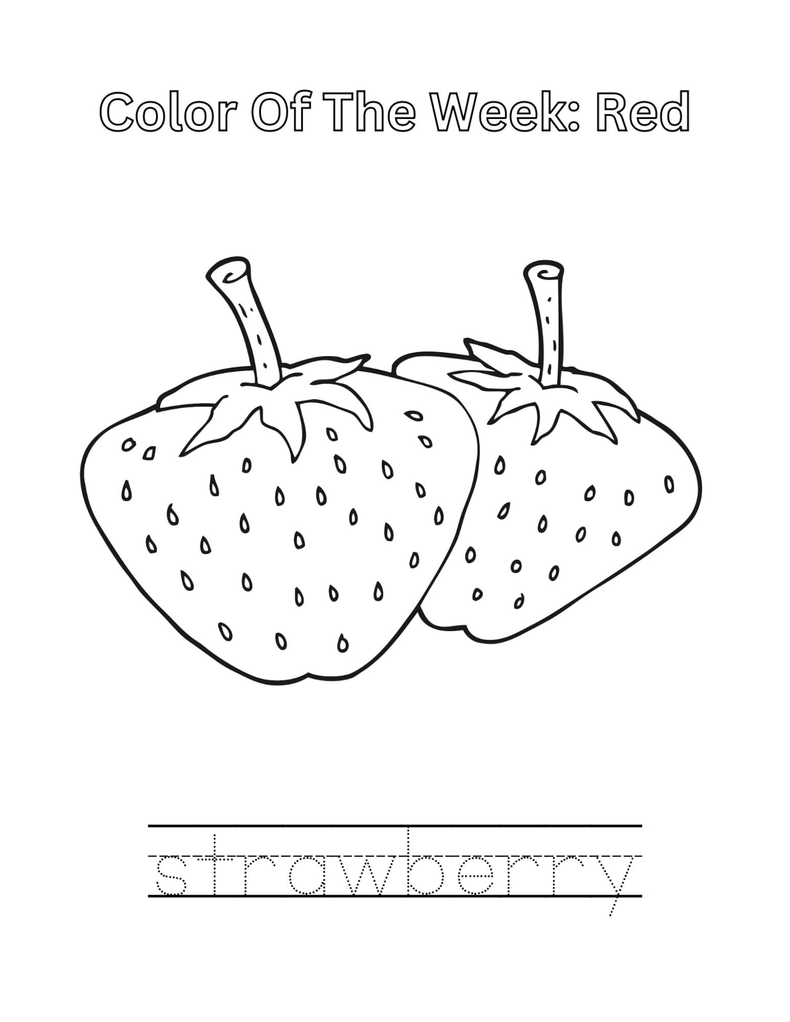 Color of the Week: Red (coloring and Activity Pages) - Etsy