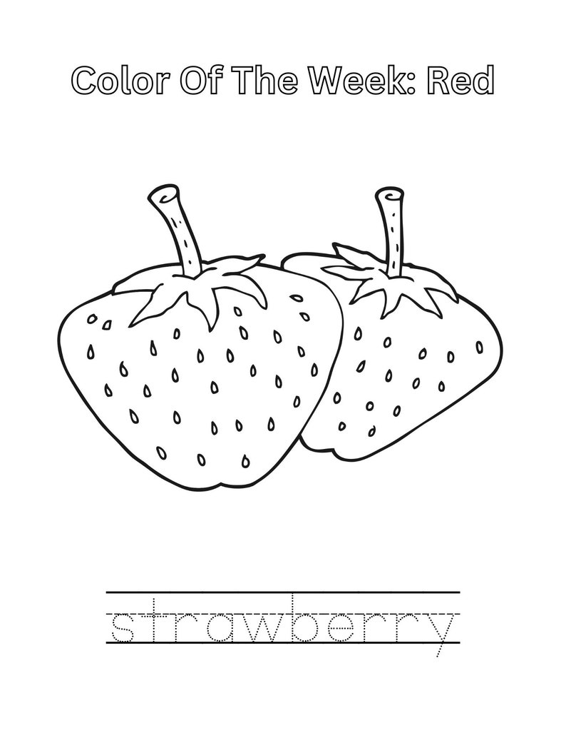 Color of the Week: Red (coloring and Activity Pages) - Etsy