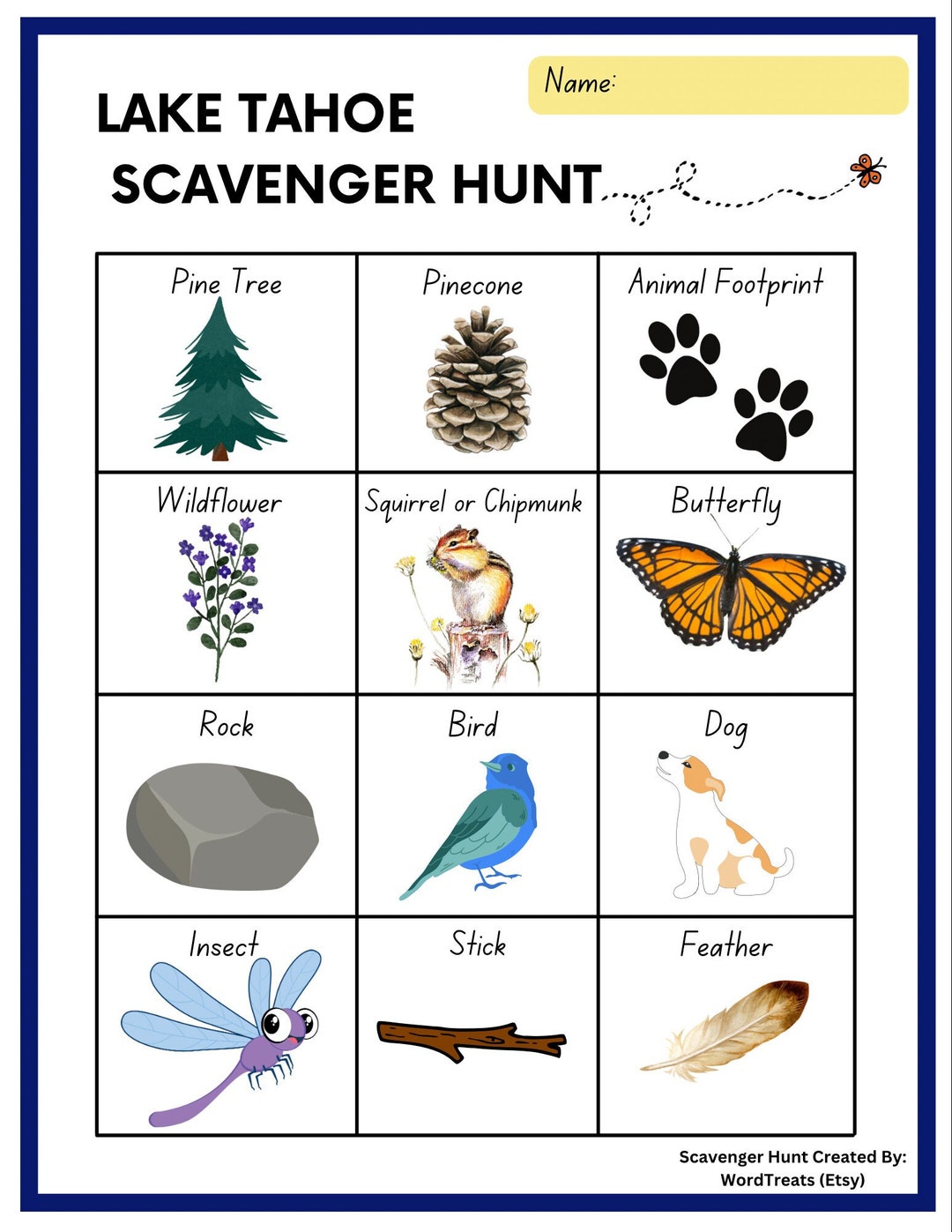 Lake Tahoe Scavenger Hunt for Kids - Etsy