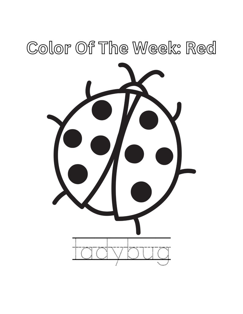 Color of the Week: Red (coloring and Activity Pages) - Etsy