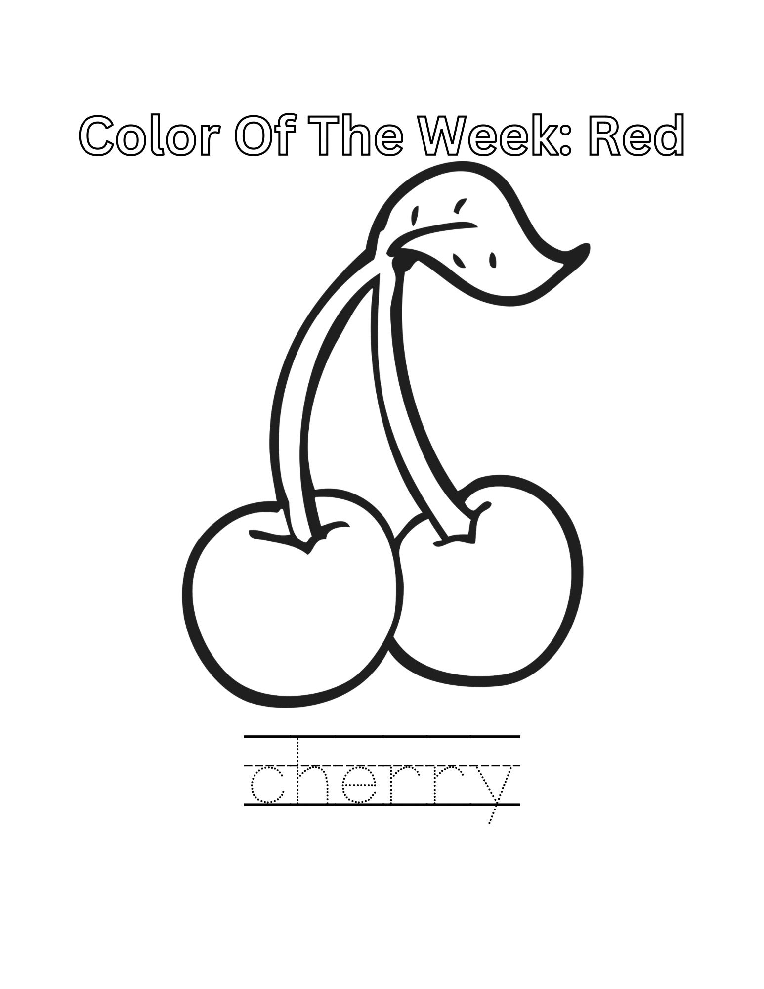 Color of the Week: Red (coloring and Activity Pages) - Etsy