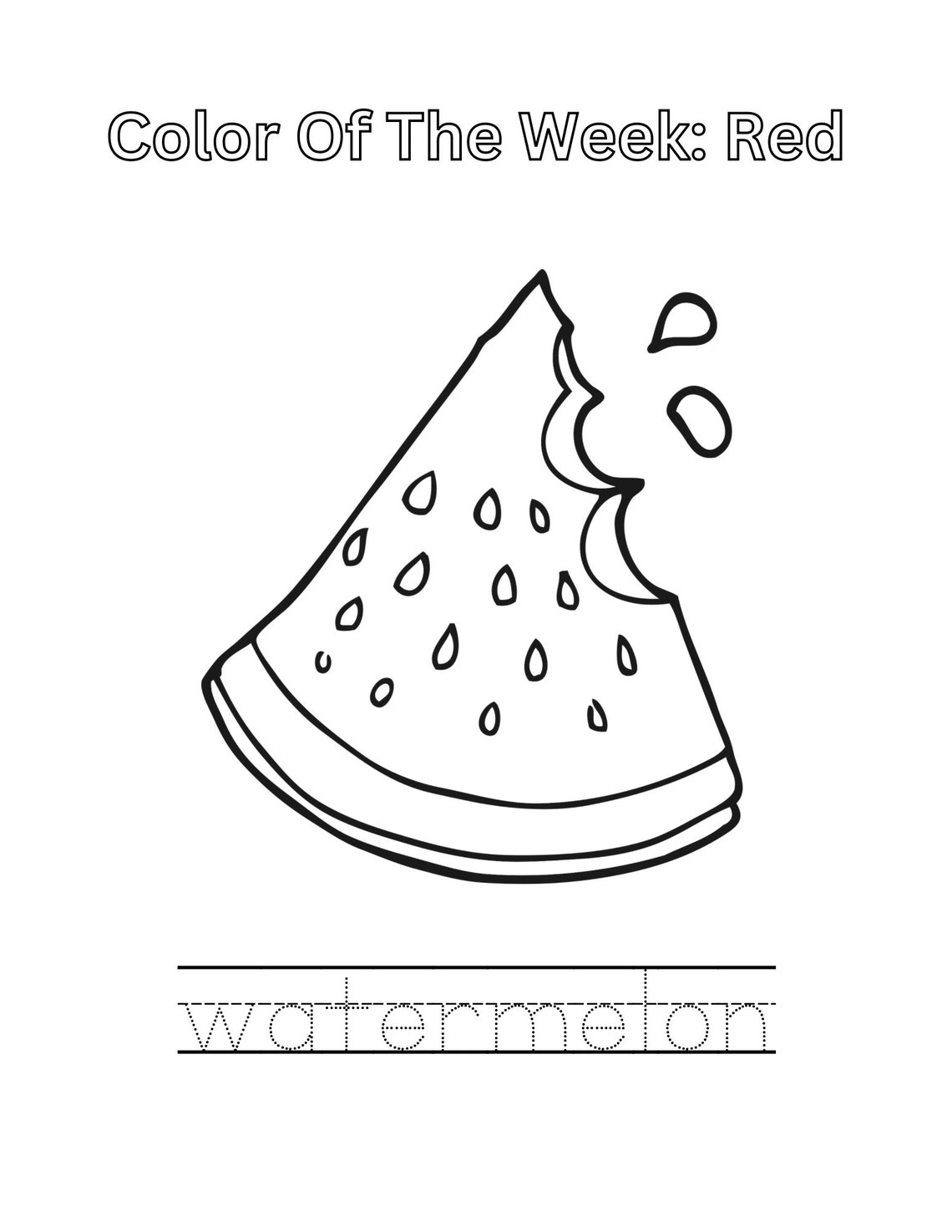 Color of the Week: Red (coloring and Activity Pages) - Etsy