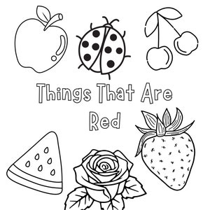Color of the Week: Red (coloring and Activity Pages) - Etsy