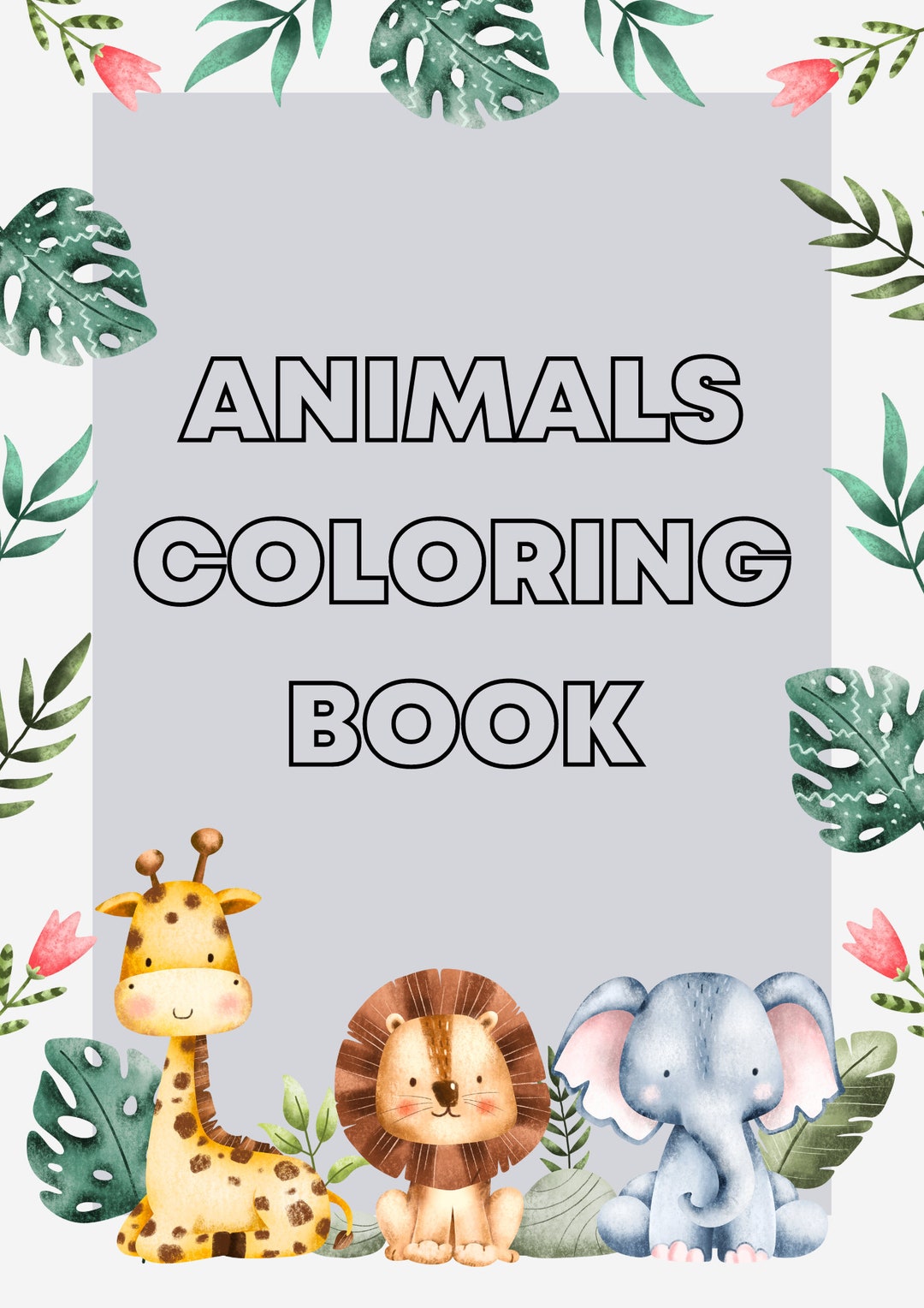 20 Animals Coloring Book - Etsy