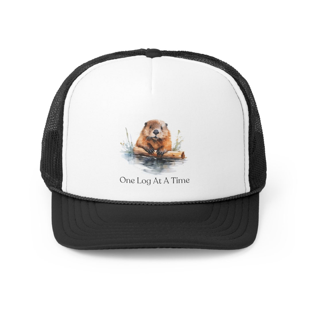 One Log at A Time. Cute Woodland Fairy Style Beaver Working Hard, One ...