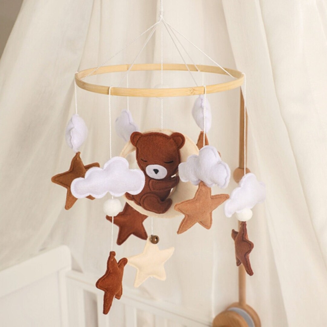 Teddy Bear and Moon Baby Mobile Nursery Mobile Baby Room - Etsy