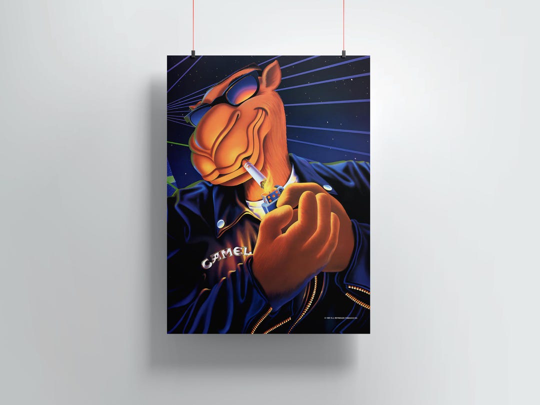 Joe Camel Smoking Poster, Camel Cigarette Vintage Art, 90s Retro Pop ...