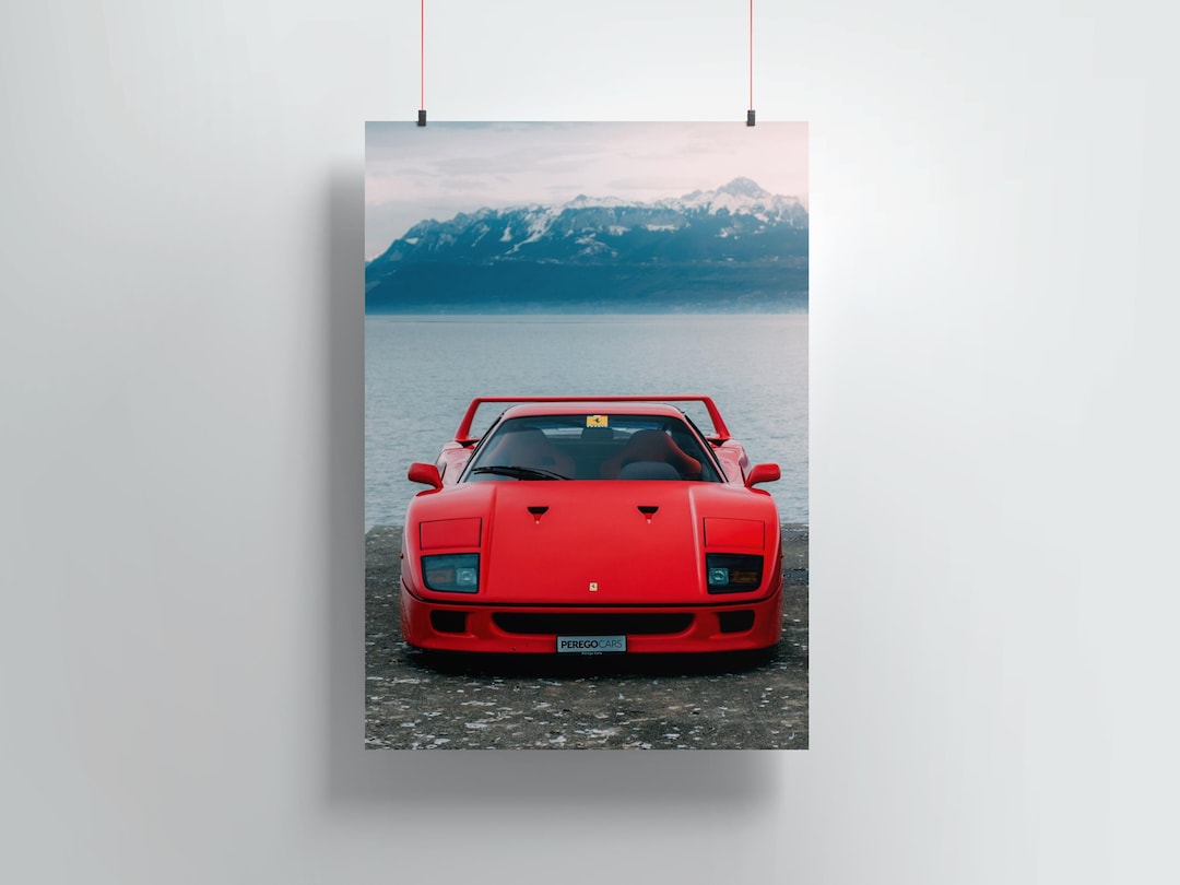 Ferrari F40 Poster | Classic Supercar Wall Art | Exotic Car Photography ...