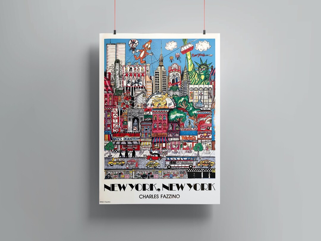 Charles Fazzino New York Poster, 3D Pop Art Cityscape, NYC Landmarks ...