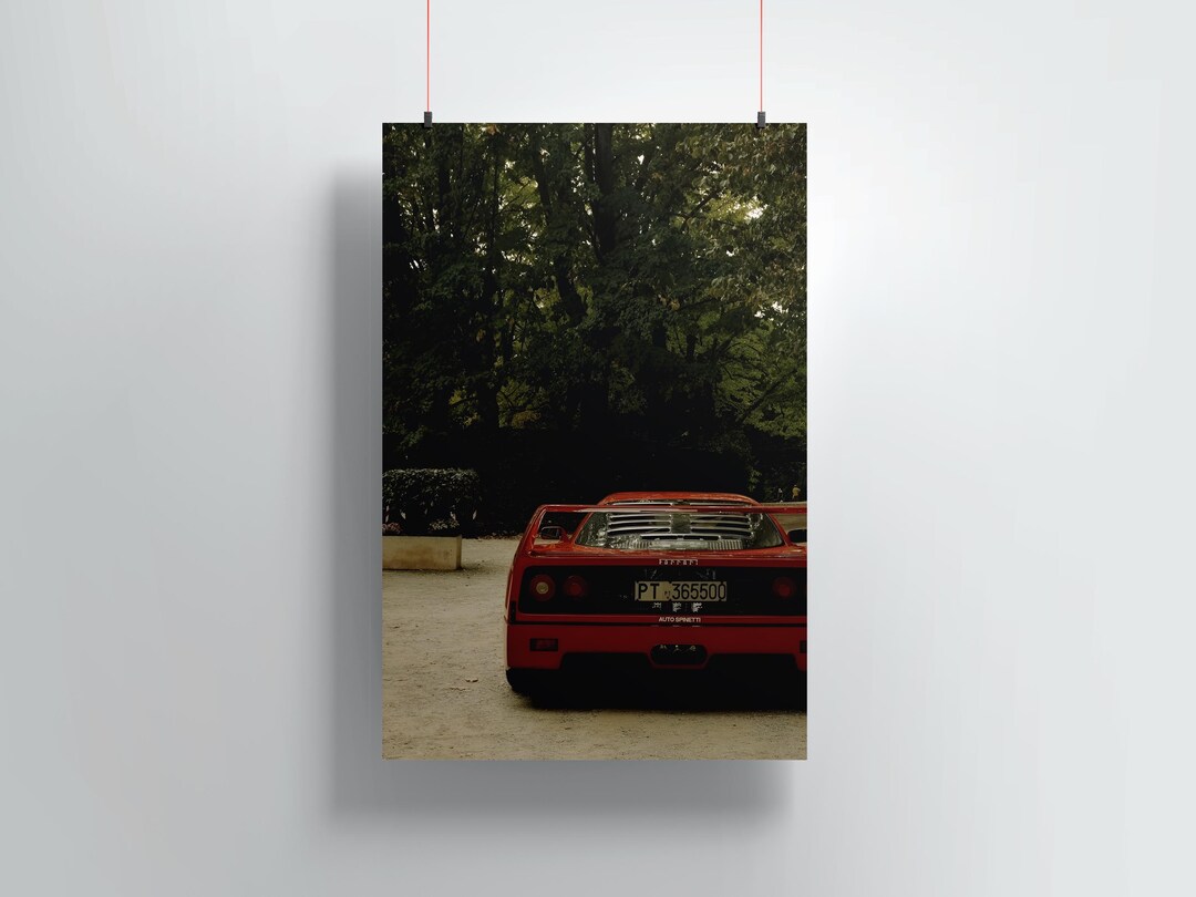 Ferrari F40 Poster | Scuderia | Classic Supercar Wall Art | Italian ...