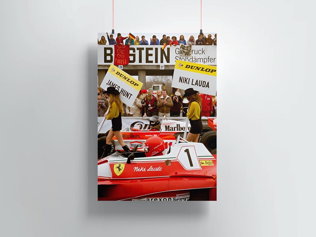 Ferrari Niki Lauda F1 Poster | Gift Ideas | 1970s Formula 1 Racing ...