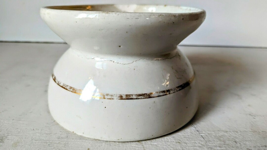 Vintage Ceramic Spittoon With Gold Paint Accent Victorian - Etsy
