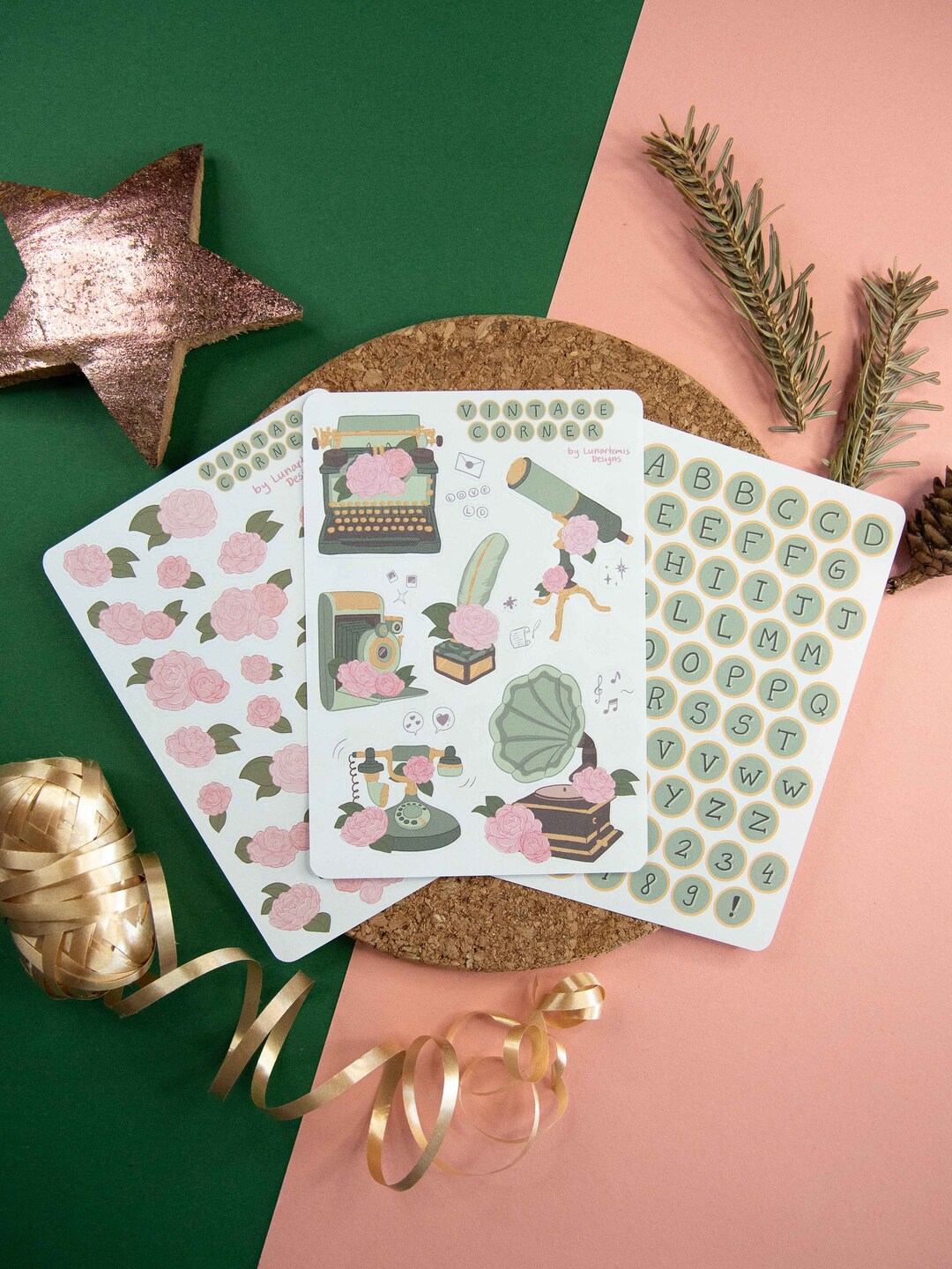 Vintage Corner Journal Set Vintage Inspired Scrapbook Stickers, Planner ...