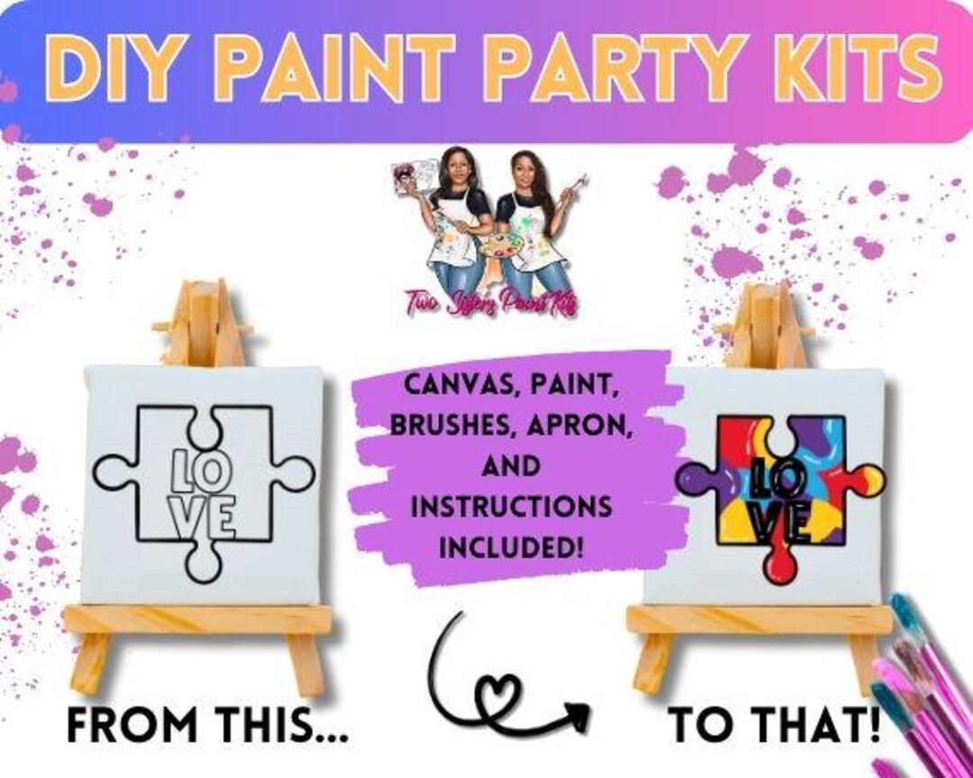 DIY Canvas Paint Kit: Autism Awareness, Pre-drawn Outline - Etsy
