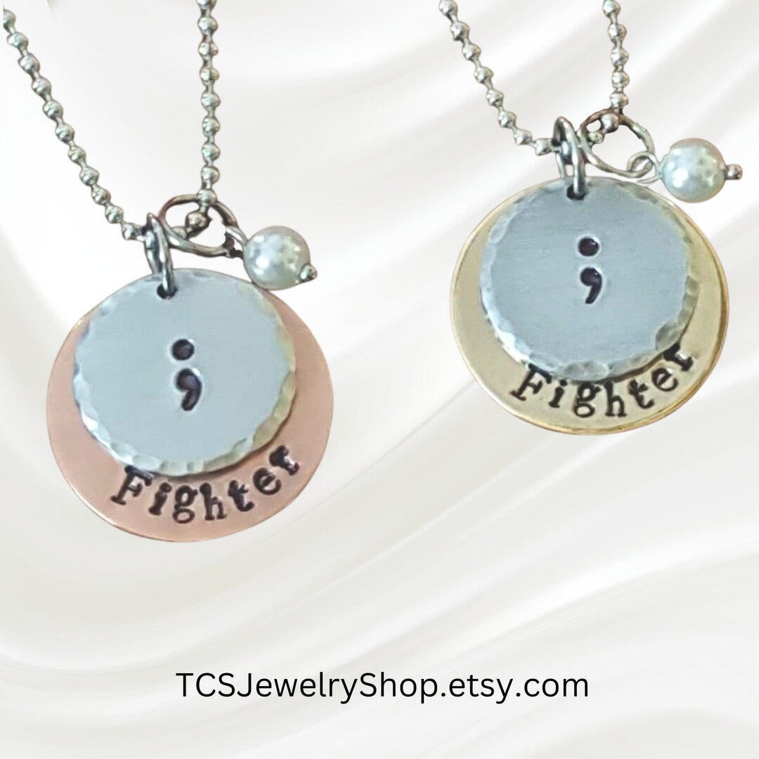 Semi-colon Necklace Mental Health Gift Encouragement Gift - Etsy