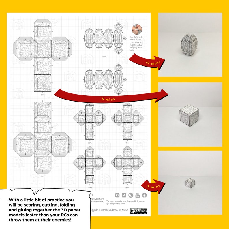 Crates and Barrel Papercraft Model, Dungeons and Dragons Terrain (PDF ...