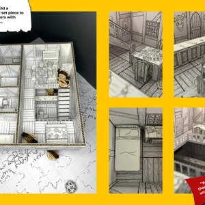 Tavern/inn 3D Paper Model Templates, Full Set for Dungeons and Dragons ...