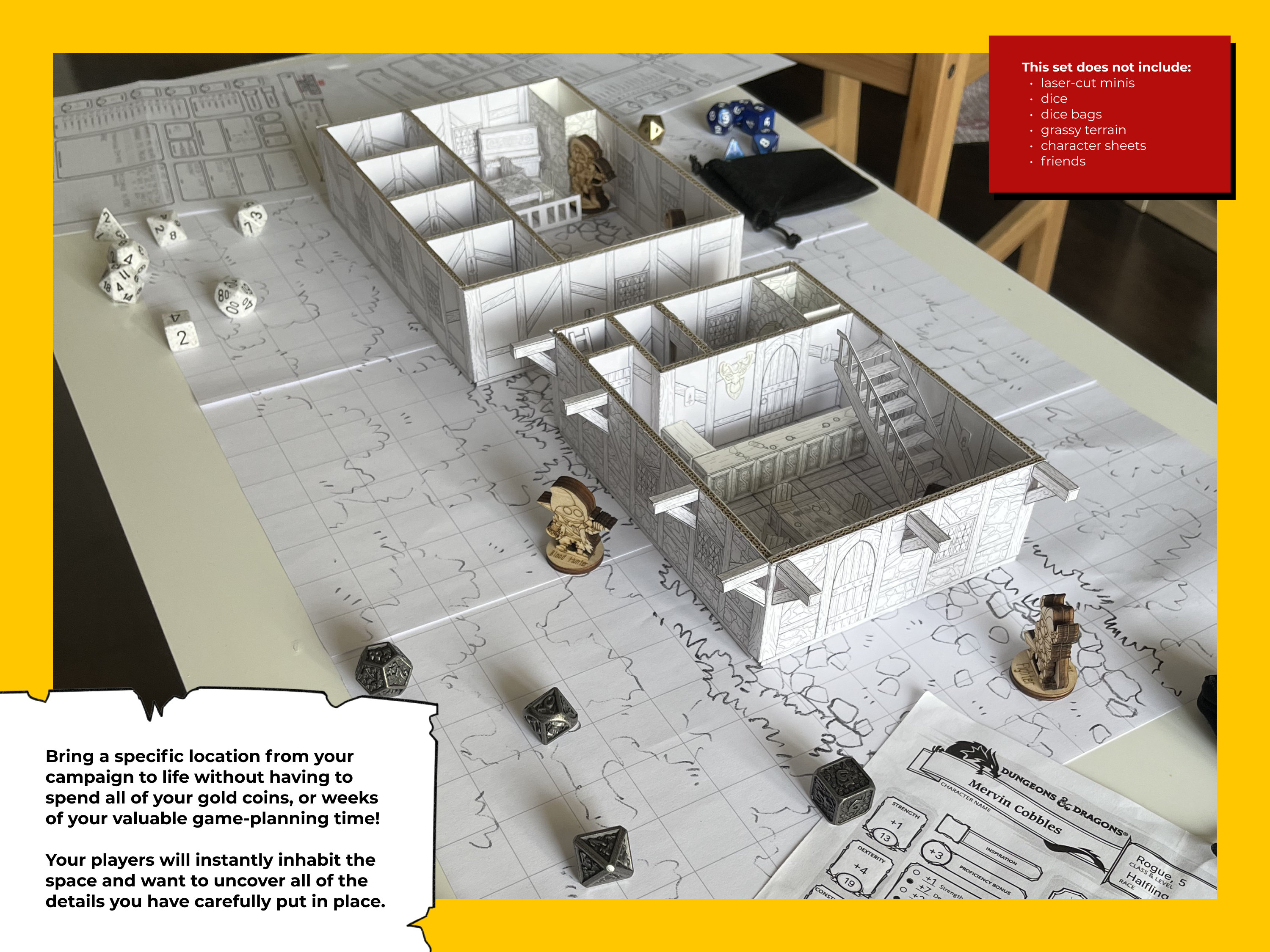 Tavern/inn 3D Paper Model Templates, Full Set for Dungeons and Dragons ...