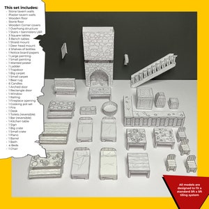 Tavern/inn 3D Paper Model Templates, Full Set for Dungeons and Dragons ...