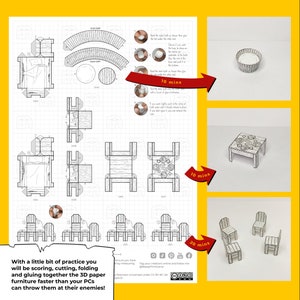 3D Paper House Furniture, Dnd Miniatures (PDF Pattern) - Etsy